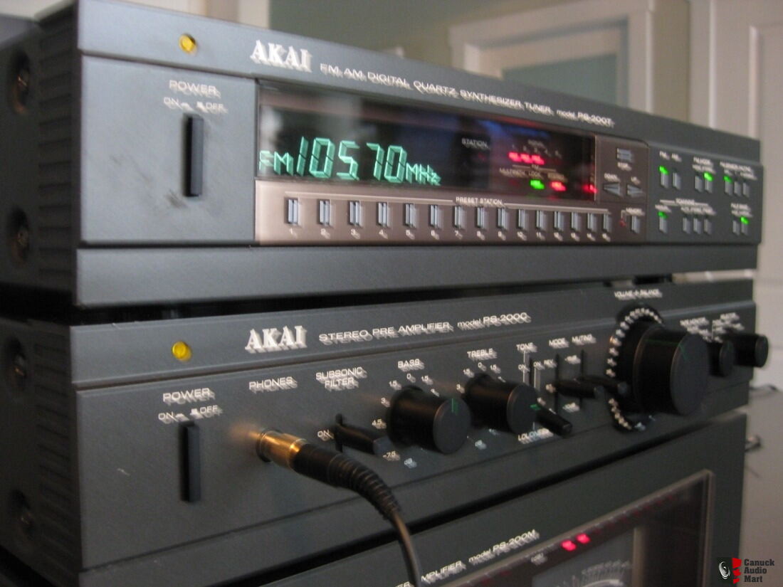 AKAI rare legendary PS-200M Power Amplifier, PS-200C Preamplifier & PS ...