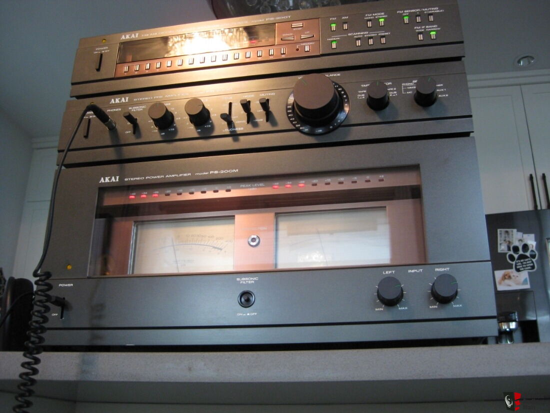 AKAI rare legendary PS-200M Power Amplifier, PS-200C Preamplifier & PS ...