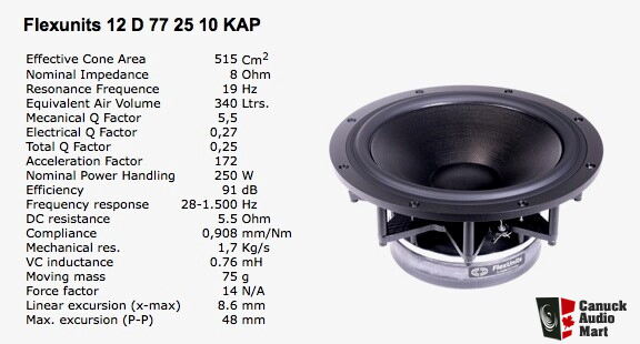 Audio Technology (Skaaning) 12D 77 25 10 KAP Drivers (Pair) Photo ...