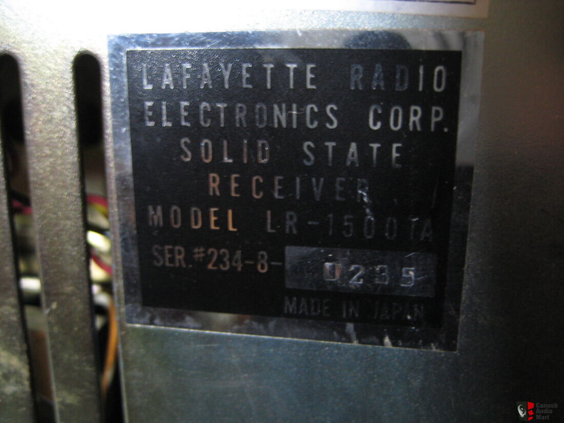 Vintage 1968 Lafayette LR-1500TA Stereo AM-FM 100 Watt Receiver Photo ...