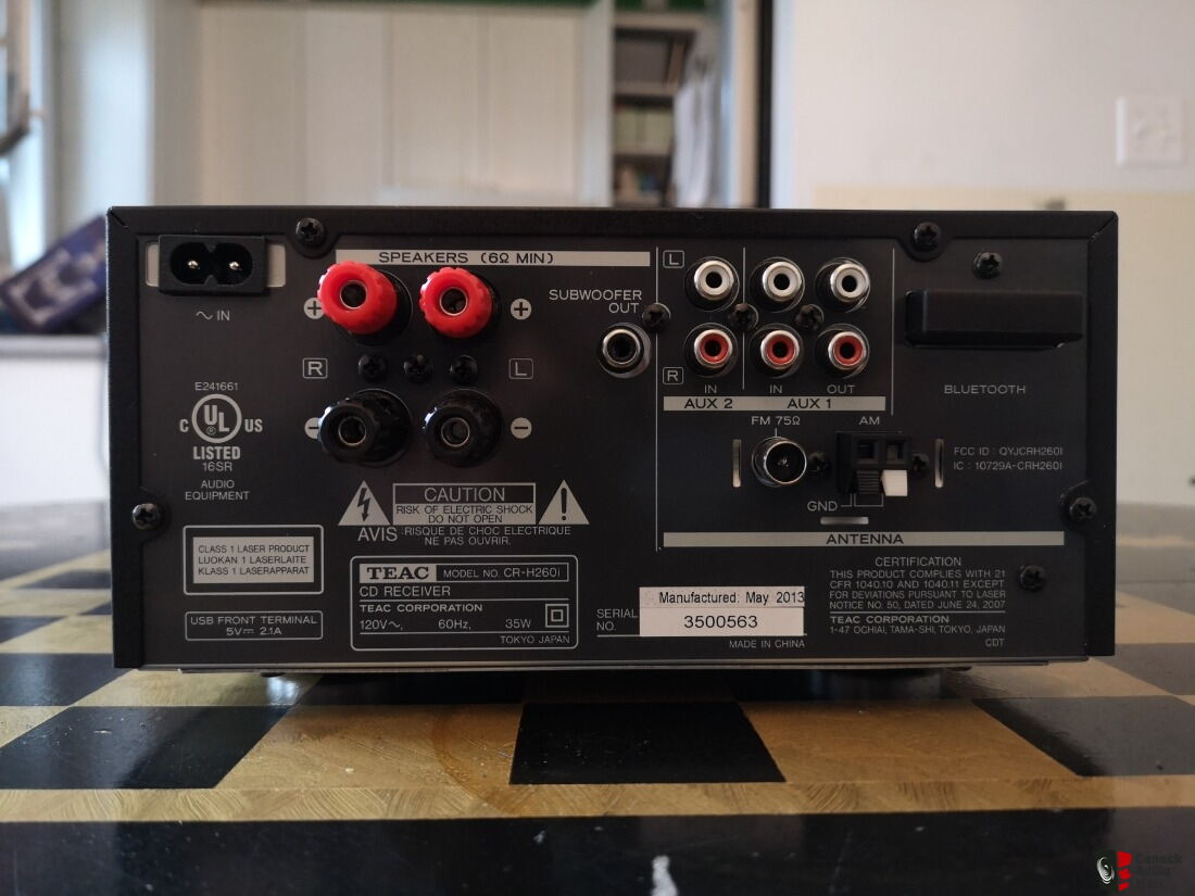 Teac CR-H260I-B CD/SD Receiver with Bluetooth, Black Finish, Class D ...