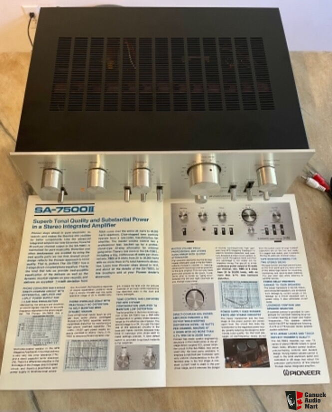 1977 Pioneer SA-7500 MK II Integrated Amplifier with brochure ...
