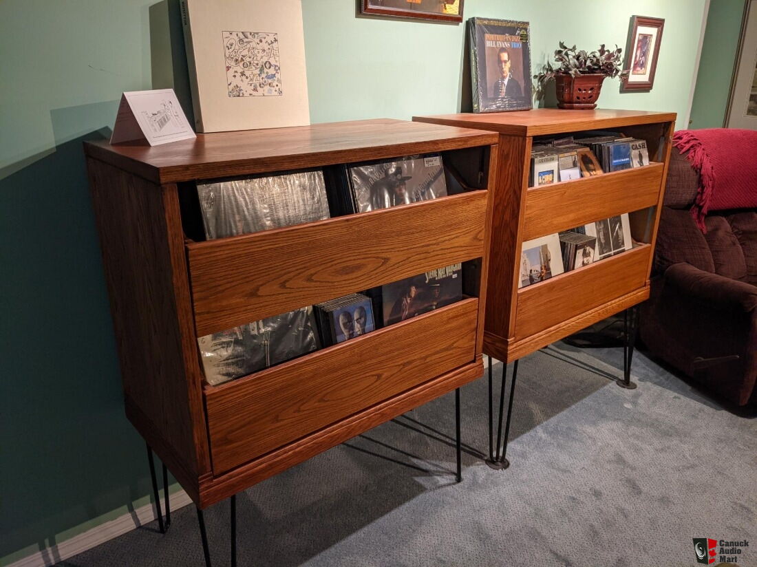 Custom Wood 'Record & CD' Storage Cabinets w HD Slide Out Drawers ...