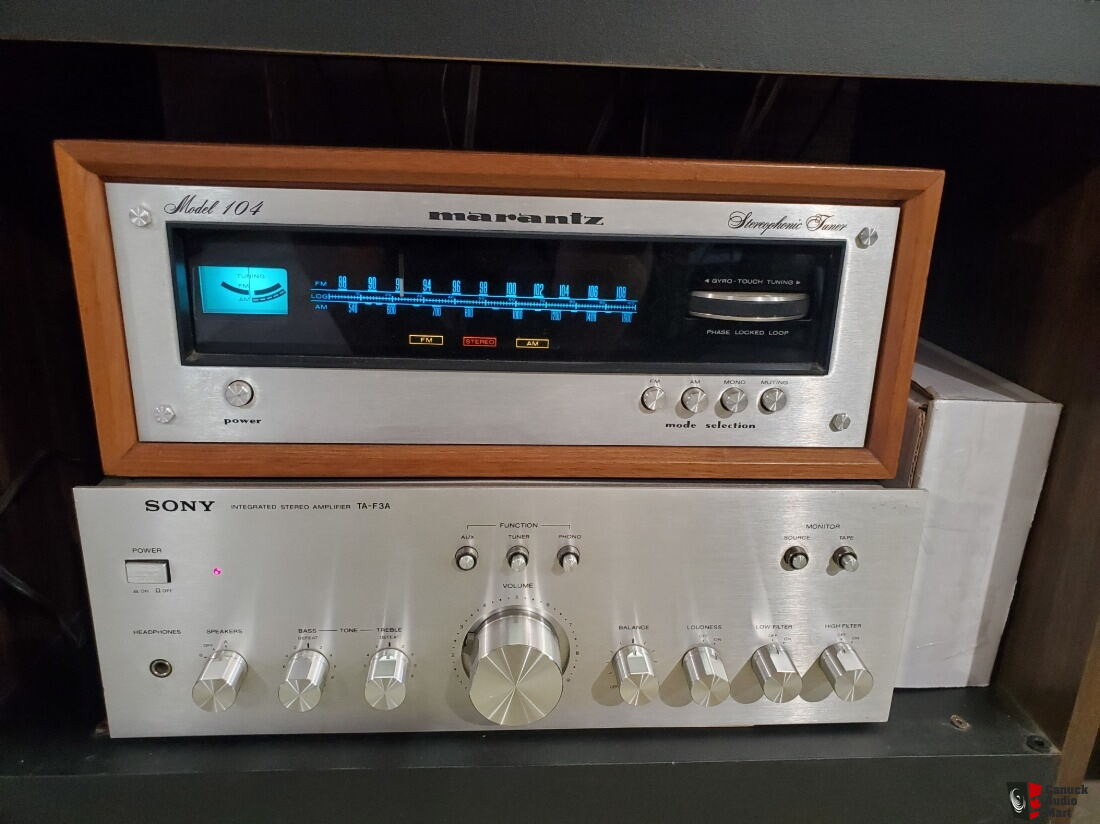 Sony TA-F3A integrated and Marantz 104 tuner with wood case Photo ...