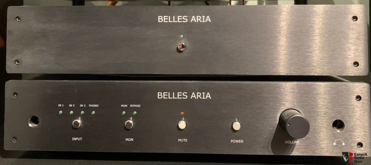 Belles Aria Preamplifier and Stereo Amplifier For Sale - Canuck Audio Mart
