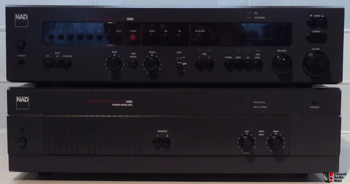 NAD Monitor Series Preamp Tuner 1600 and Power Amplifier 2400 Photo ...