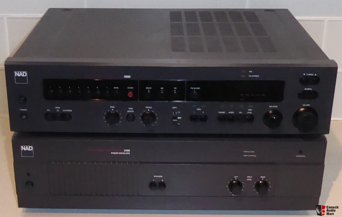 NAD Monitor Series Preamp Tuner 1600 and Power Amplifier 2400 Photo ...