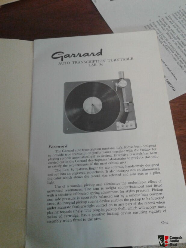 Garrard Lab 80 mk1 Photo #3403040 - Canuck Audio Mart