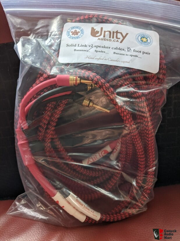 Unity Audio Solid Link v2 speaker cables, 12 foot pair Photo #3409471 ...
