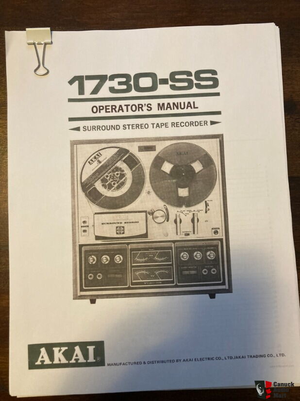Akai 1730D-SS Reel to Reel - 2 & 4 Channel Stereo Surround Tape Deck ...