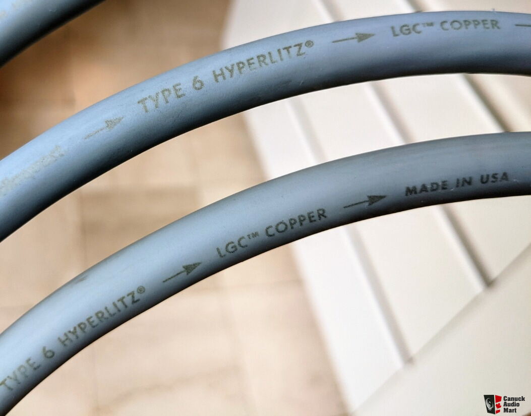 Audioquest Type 6 Hyperlitz LGC Copper Speaker Cables 9.5ft pair ...