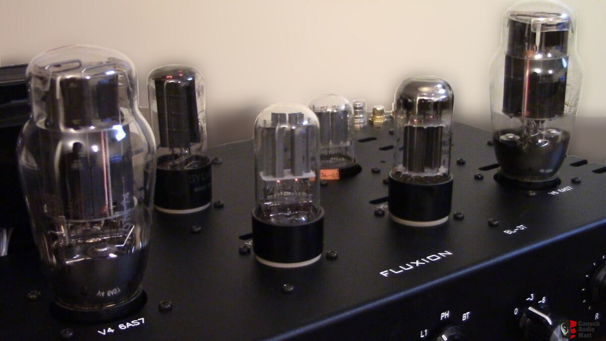 FLUXION 6AS7 tube preamplifier BL-3T ; MM phono EQ + bluetooth very low ...
