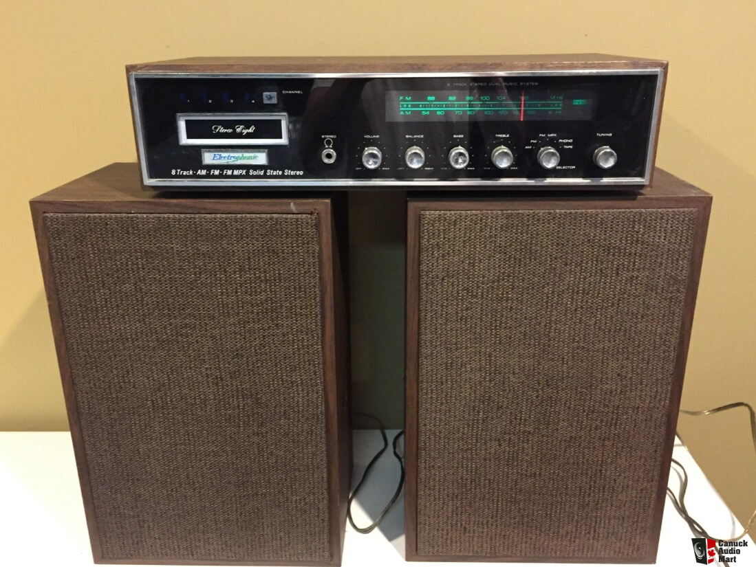 8 Track Player Stereo Receiver and Speakers Working Vintage For Sale ...