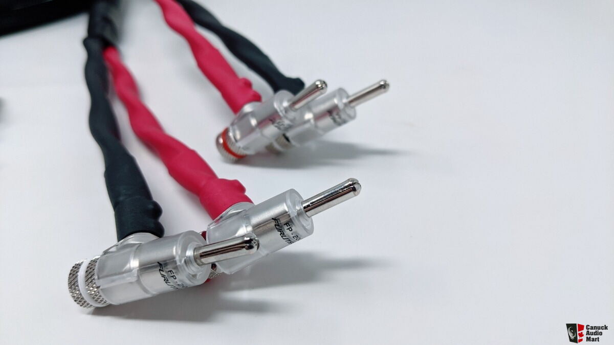 4x 12AWG Mogami OFC 2.5m Bi-WIRE speaker cables with genuine Furutech ...