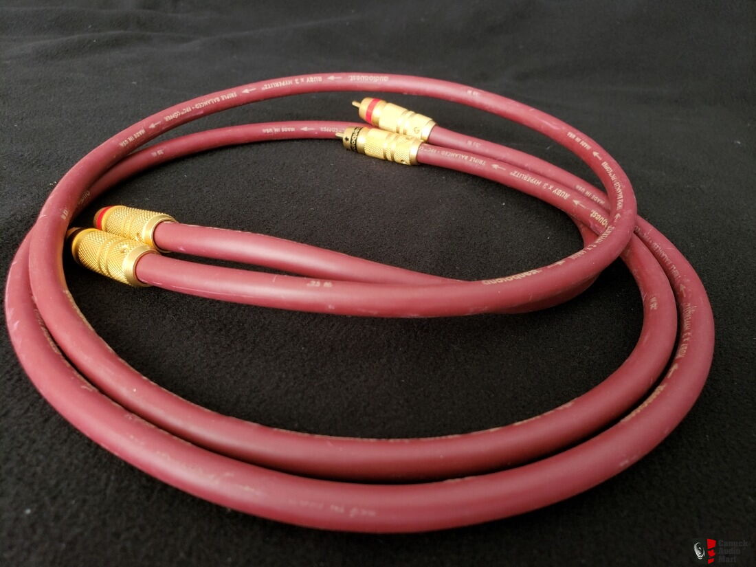 AudioQuest Ruby x 3 Hyperlitz Audio Cable RCA Stereo Interconnects 1.0 ...