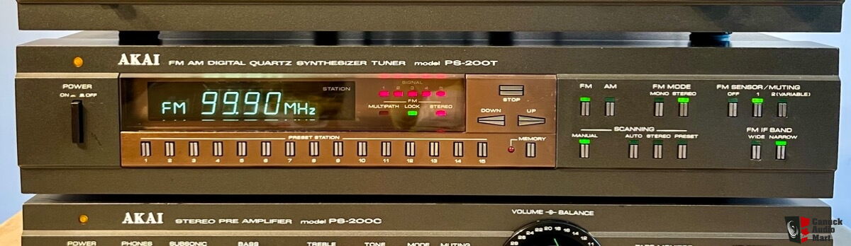 1980 AKAI TUNER PS-200T Digital Quartz Tuner Fully loaded model Photo ...