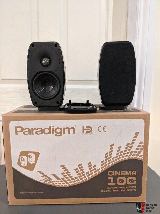 Pair of black Paradigm Cinema 100 surround speakers For Sale - Canuck ...
