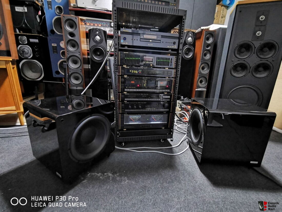Tannoy TS2.12 12" Active/Passive 500W High-Gloss Subwoofer, Pair Photo ...