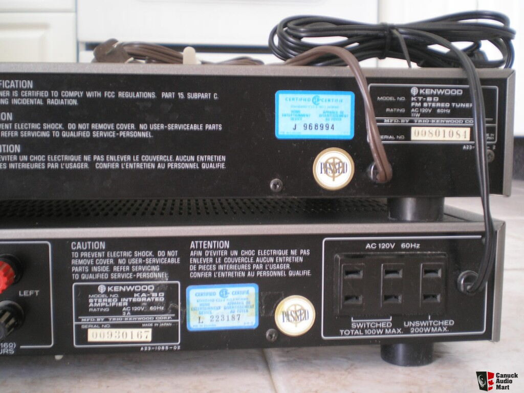 Kenwood High Speed DC Integrated Amplifier KA- 80 and Tuner KT-80 Photo ...
