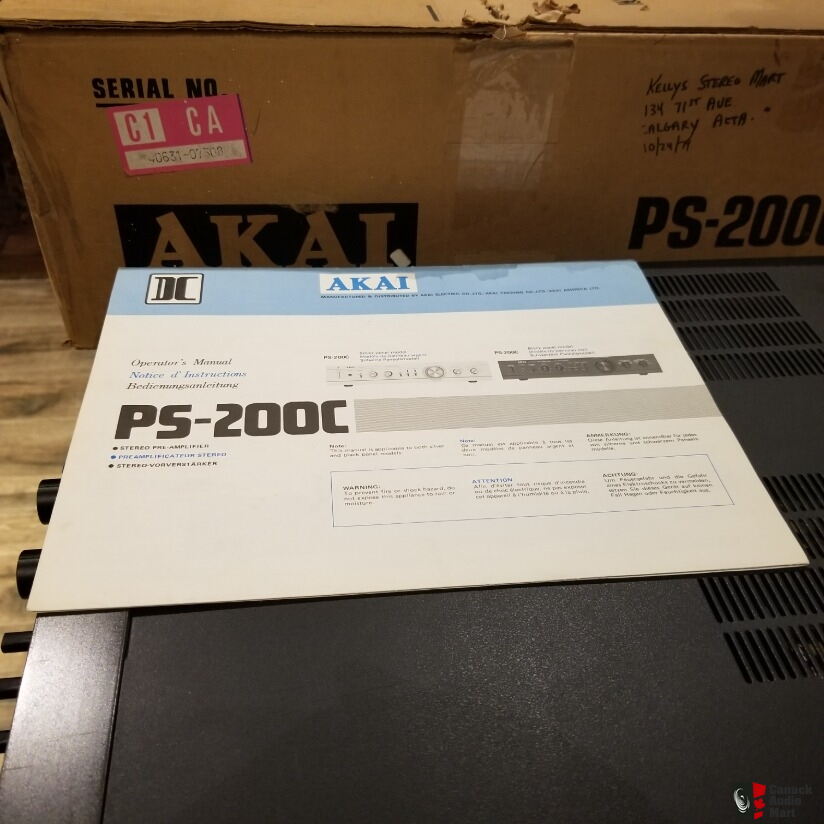 Prestige Series Stereo Preamplifier AKAI PS-200C - SOLD to Larry Photo ...
