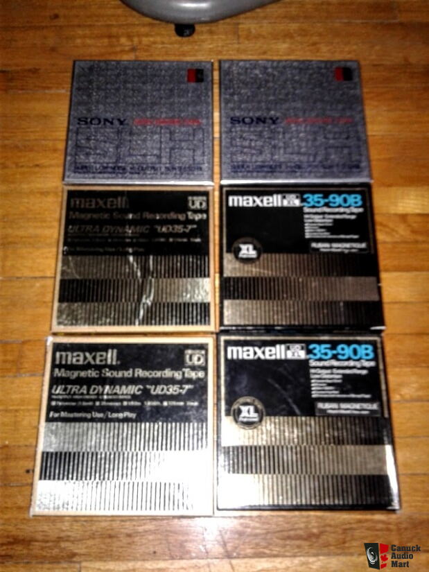 Lot of Six blank 7 inch Reel to reel Tapes (Sony SLH, Maxell UD-XL ...