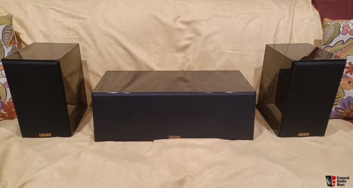 A set of Usher S520 bookshelf speakers and S525 centre channel For Sale ...