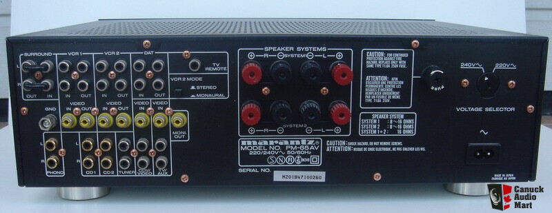 Marantz PM-65AV Integrated Amplifier Photo #368844 - Canuck Audio Mart