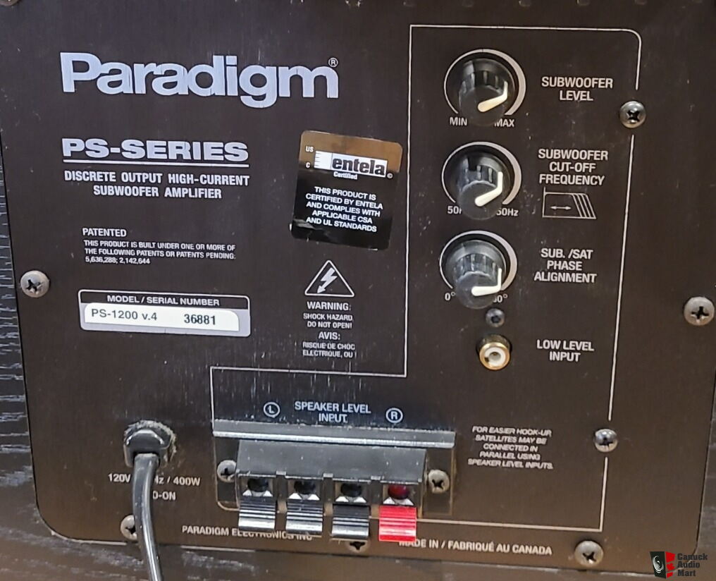 Paradigm Subwoofer PS-1200 V4 - Mint Condition $450 Photo #3694753 ...
