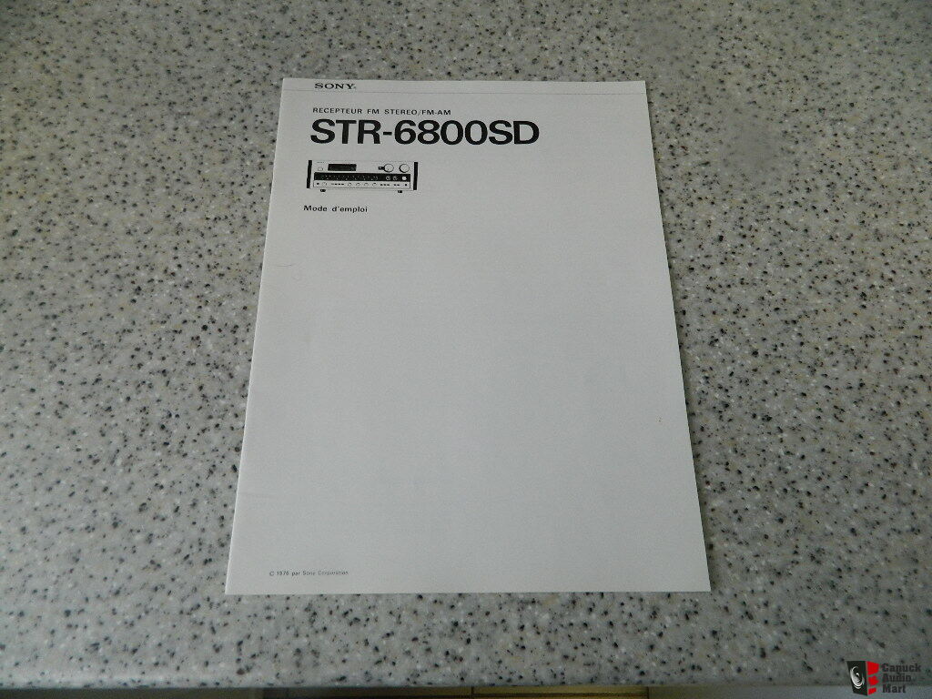 Sony STR - 6800SD ORIGINAL INSTRUCTION MANUAL English & French Version ...