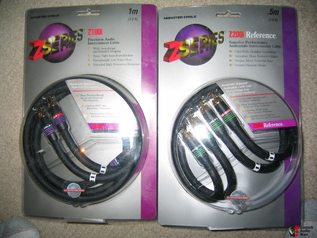 Monster Cable Z200i Advanced Interconnect RCA Cables .5 (1/2) meter New ...