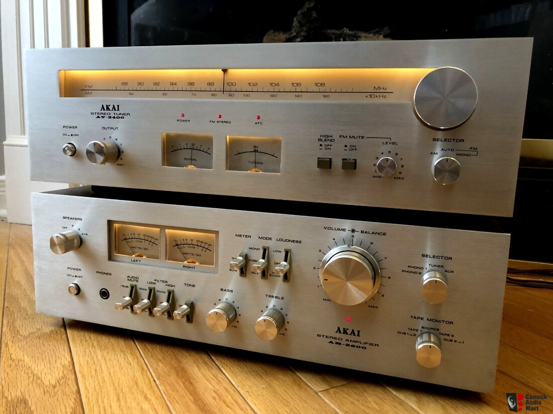 Akai AM-2600 & AT-2400 Stereo Integrated Amplifier and AM/FM Tuner in ...