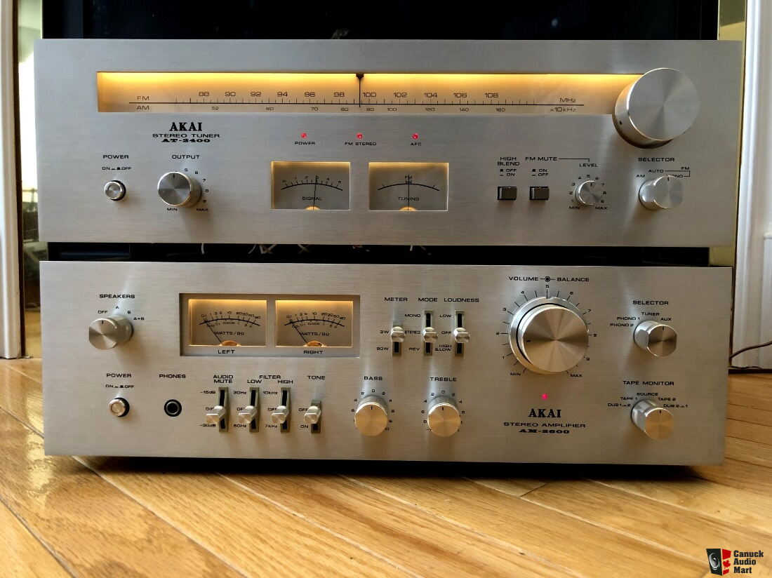 Akai AM-2600 & AT-2400 Stereo Integrated Amplifier and AM/FM Tuner in ...