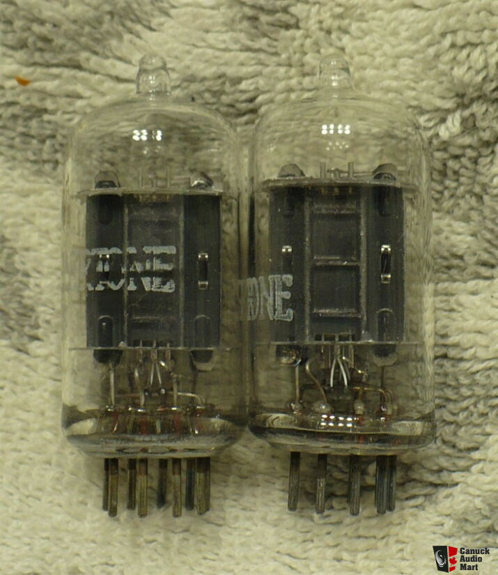 1 Vintage Early Pair Of RCA Clear Top Long Black Plate 12ax7 ...