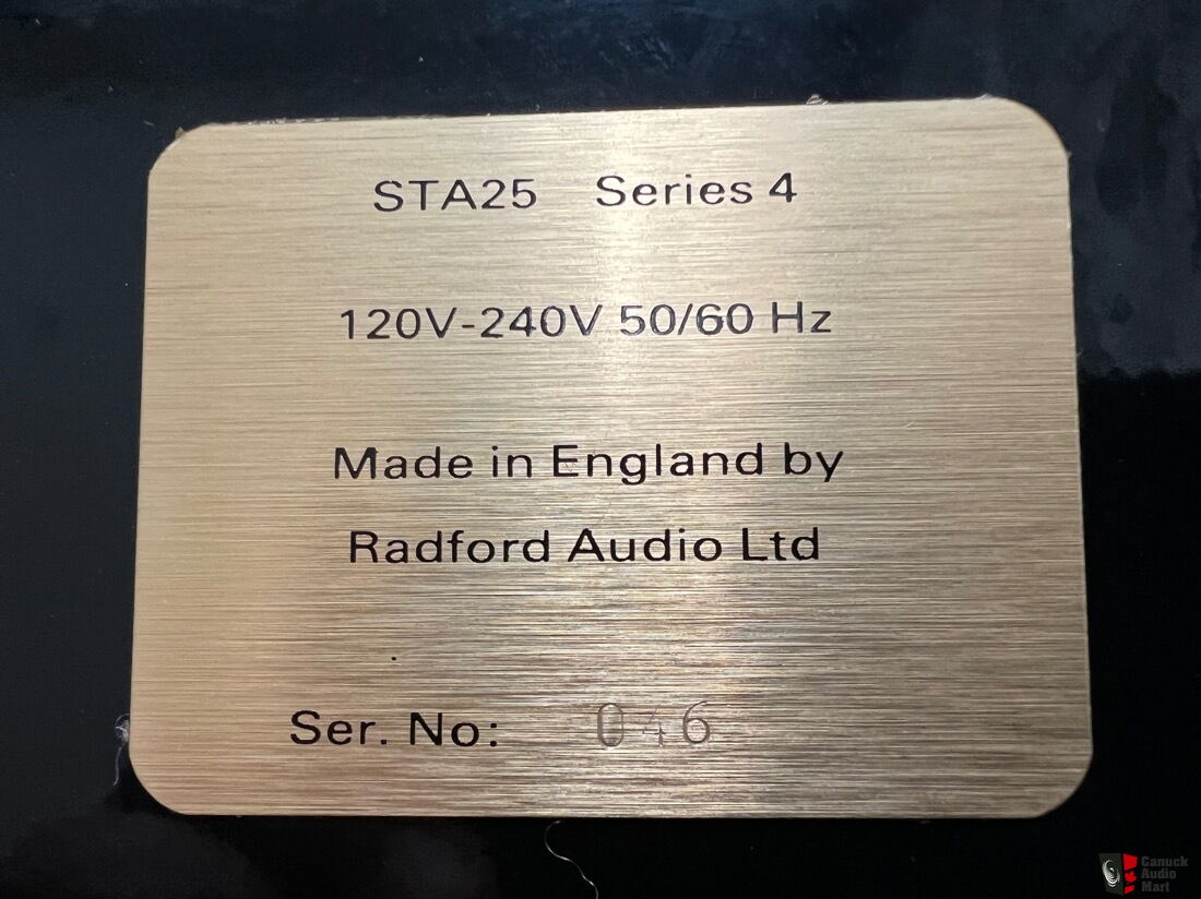 Radford STA 25 MkIV Amplifier - Outstanding condition. Number 46/100 ...