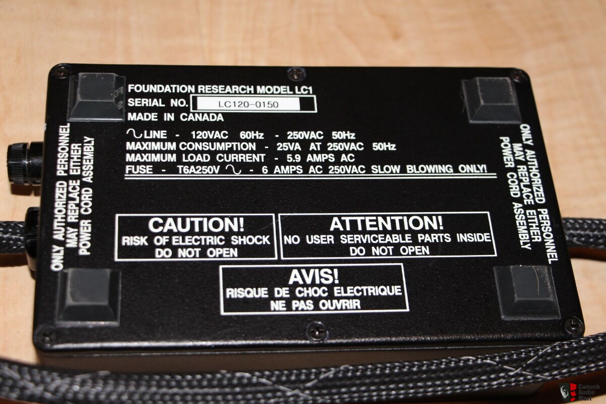 Foundation Research LC-1 power cable/filter and NL-1 Noise load pairs ...