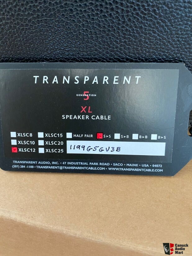Transparent XL Speaker Cables Photo #3869699 - Canuck Audio Mart