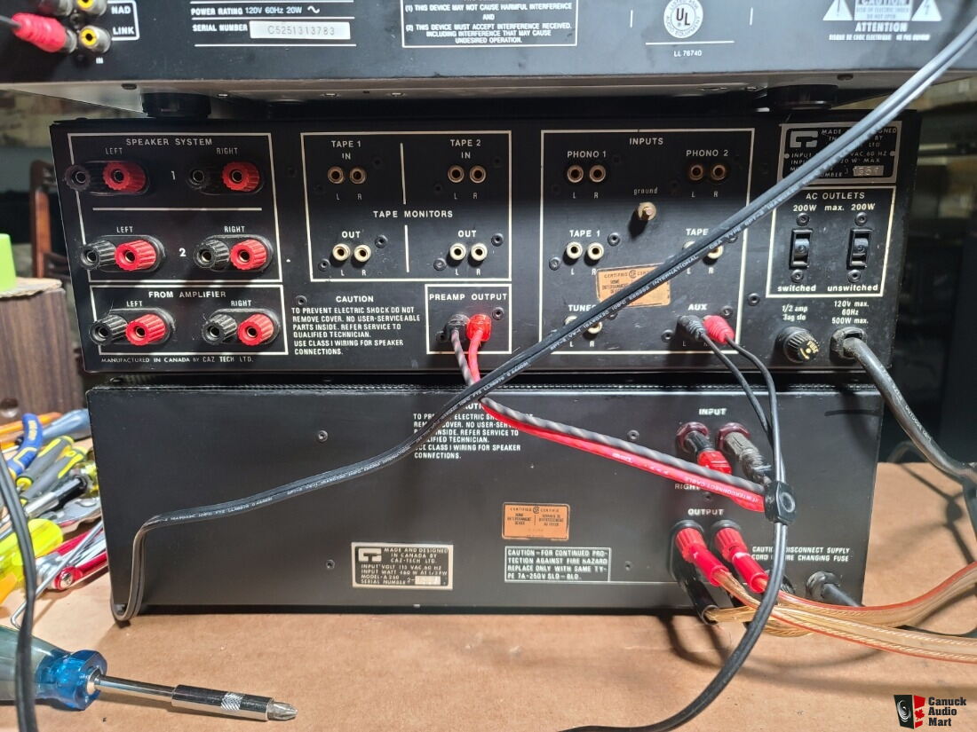 Vintage Caz-Tech SPA 2 Preamplifier and A-250 Power Amplifier. Serviced ...