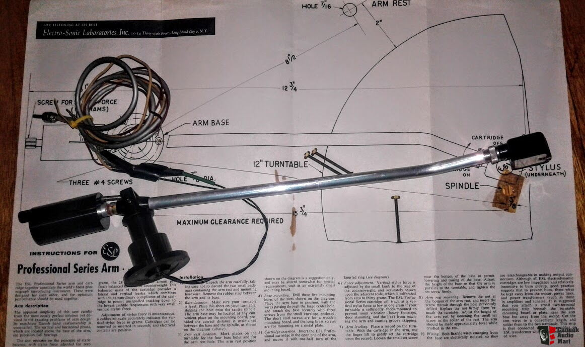 ESL -310/Ortofon RF-297 long tonearm with ESL-P60/Ortofon Type C Mono ...