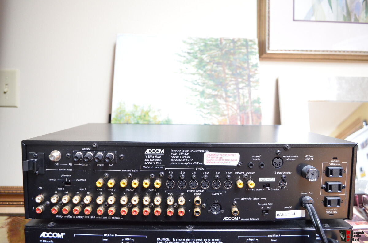 Adcom GFA-2535 Power Amp and Adcom GTP-600 Surround Sound Tuner ...