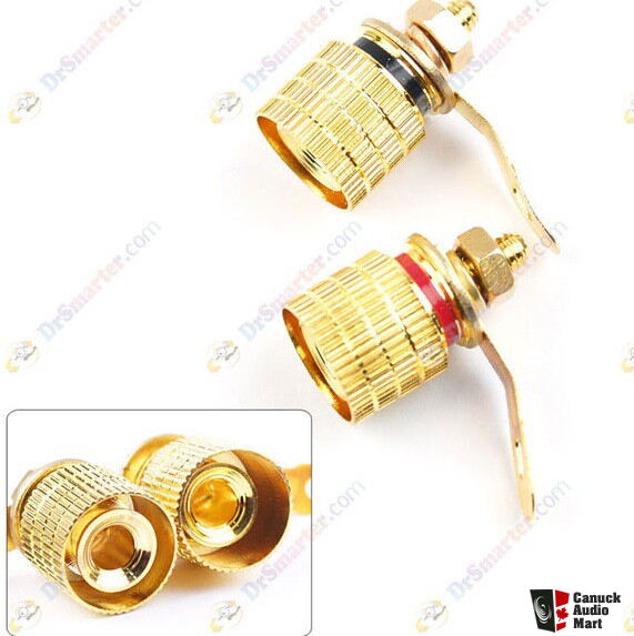 4 x Gold Premium Speaker Binding Post Banana Jack NEW Photo #392835 ...