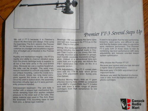 Sumiko FT-3 Premier tonearm excellent condition Photo #393464 - Canuck ...