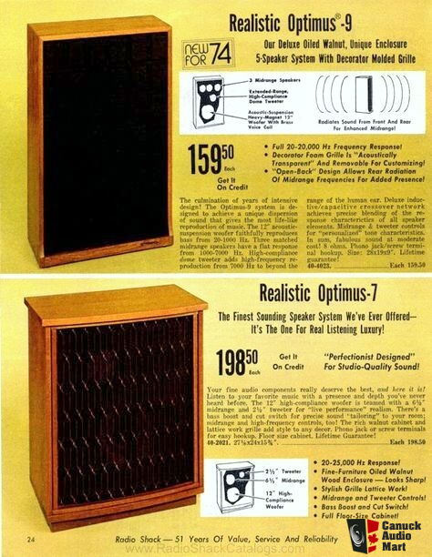 Radio Shack Optimus 7 Speakers. Top of the line for 1973! Photo ...