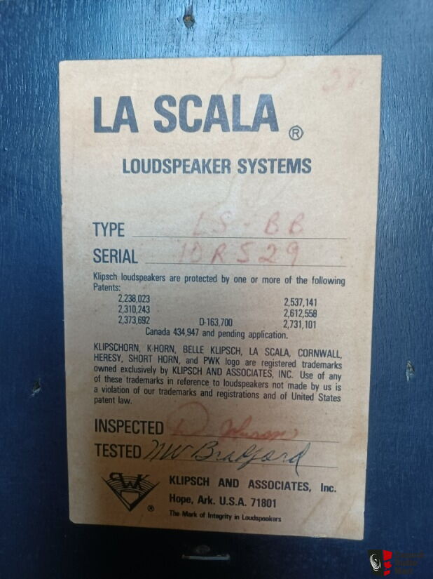 Pair of Klipsch La Scala Speakers Photo #3961478 - US Audio Mart