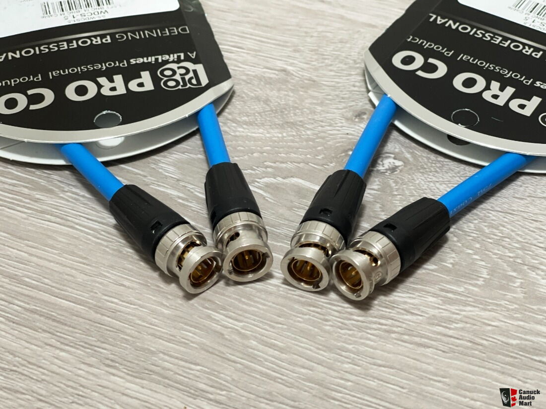Pro Co WDCS Premium Canare World Clock BNC Cable (1.5 FT, pair) Photo ...