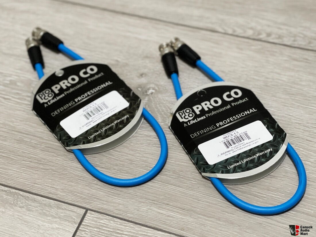 Pro Co WDCS Premium Canare World Clock BNC Cable (1.5 FT, pair) Photo ...
