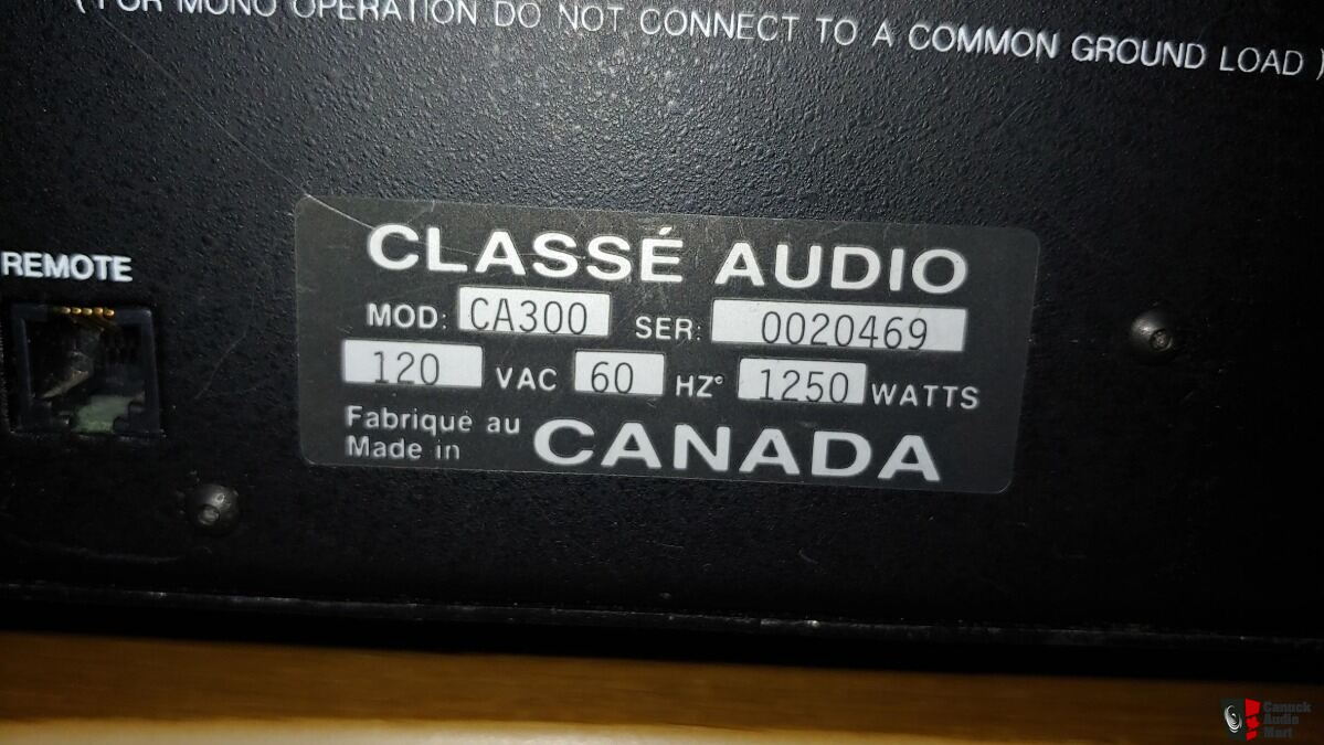 Classe CA300 Amplifier - 300W x 2 Or 1000W Mono - Made In Canada Photo ...