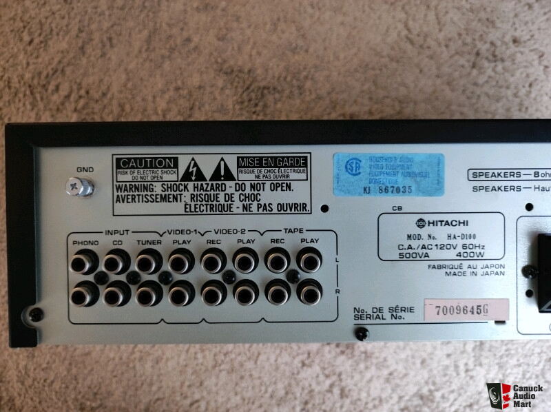 1987 Vintage Hitachi HA-D100 Amplifier As Is Photo #3976559 - Canuck ...
