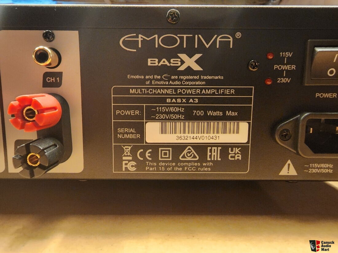 Emotiva BasX A3 Three-Channel Power Amplifier Photo #4032953 - UK Audio ...