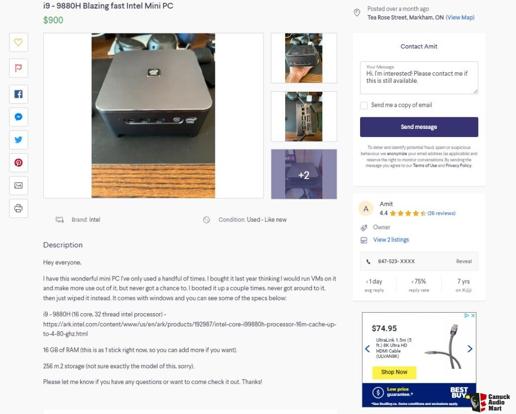 Mini PC (Extremely Fast) Intel i9, 32gb ram, 256 SSD Photo #4046145 ...