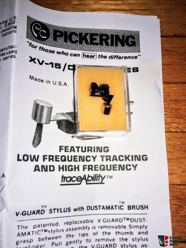 NOS Genuine Pickering XV15/625e Moving Iron Cartridge D625 Stylus w ...